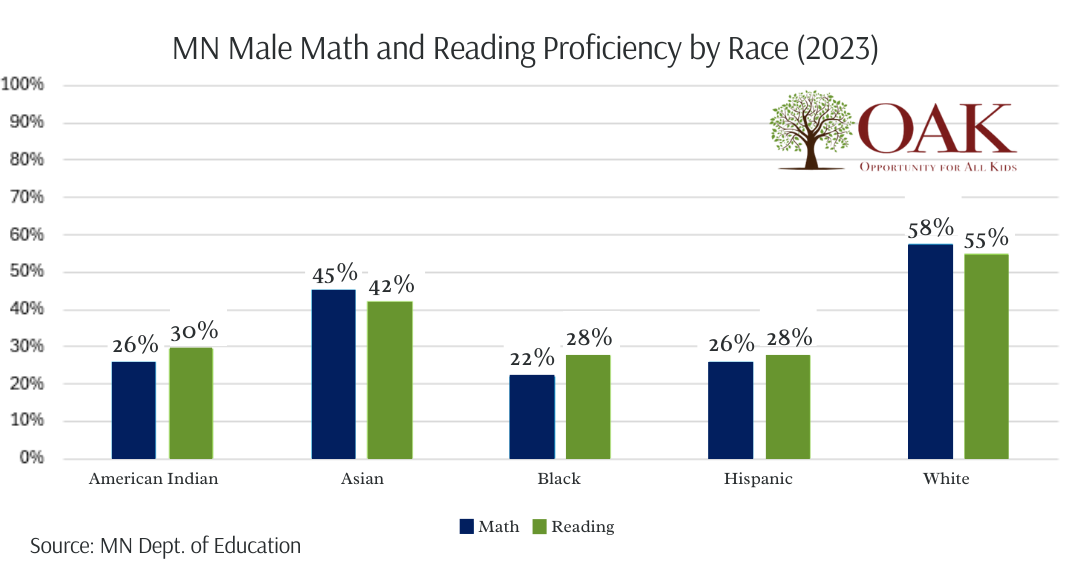 MN Male Math and Reading Proficiency by Race (2023) - OAK - Opportunity ...